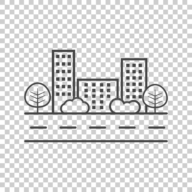 City Building Icon. Business Concept Line Town Pictogram Stock Vector ...