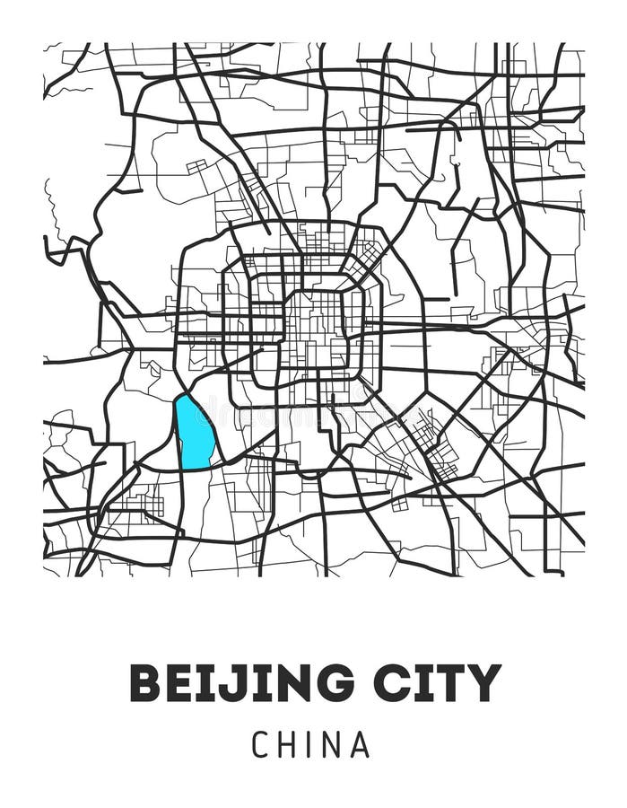 Vector City Map of Beijing City with Well Organized Separated Layers ...