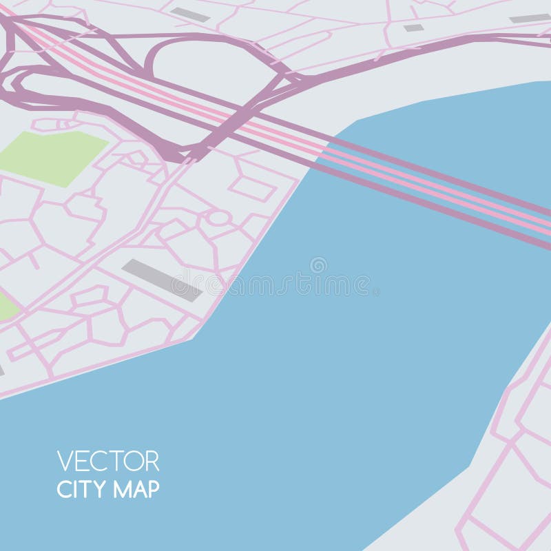 Vector city map stock vector. Illustration of plan, flat - 89047320
