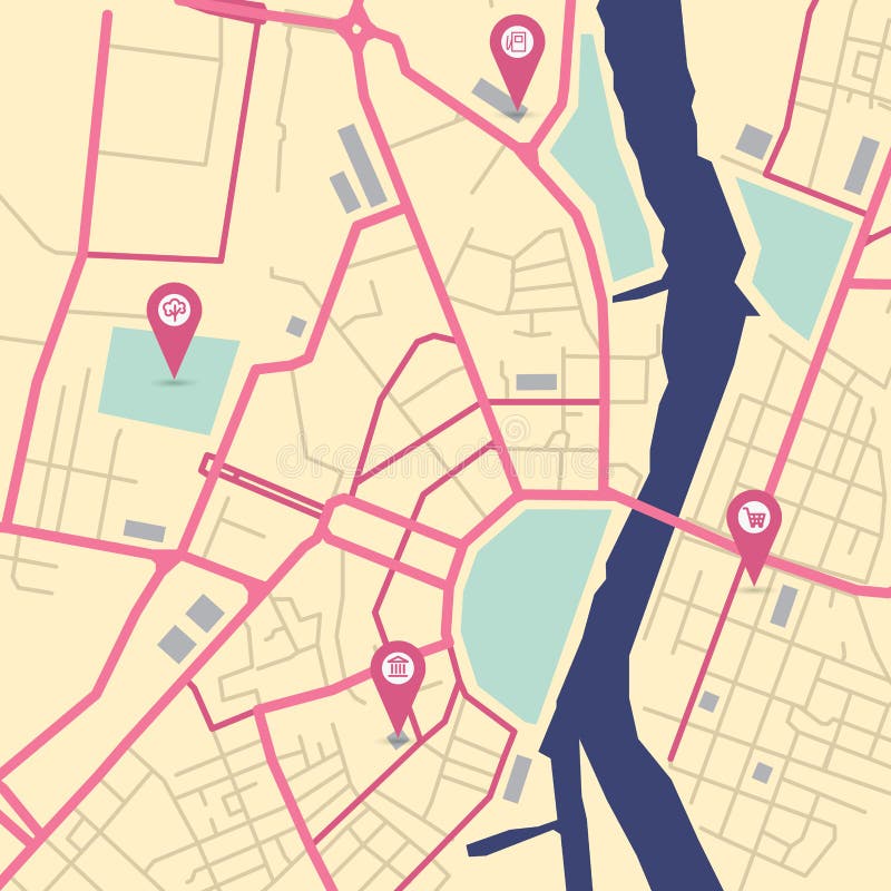 Vector city map stock vector. Illustration of modern - 69825917