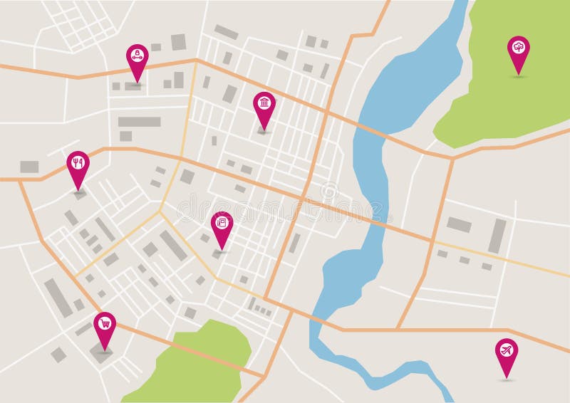 Vector city map stock vector. Illustration of modern - 97954702