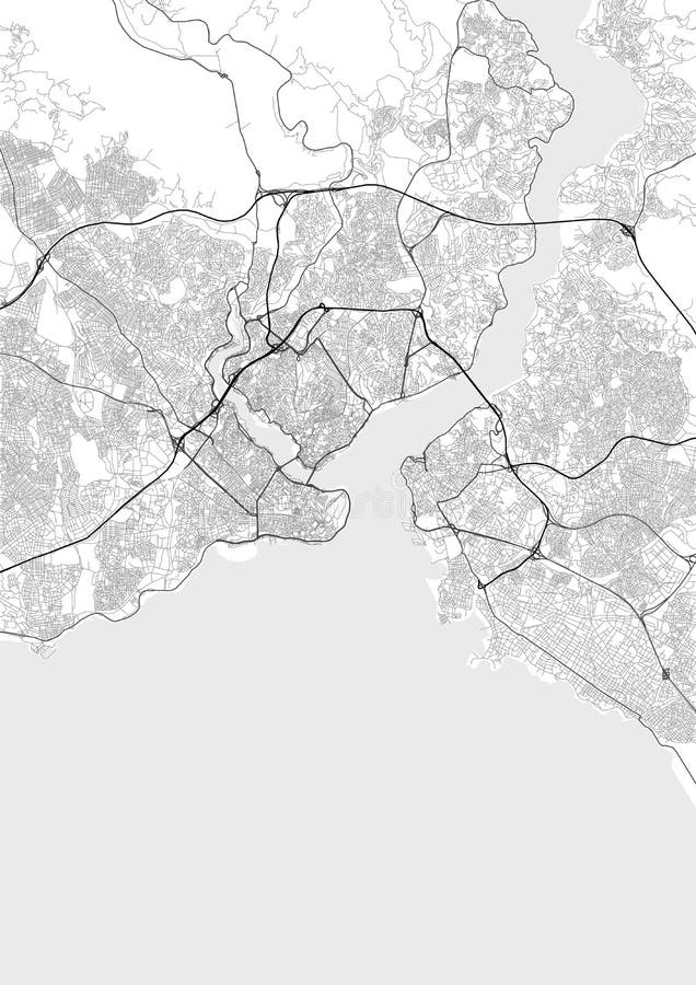 Vector City Map of Istanbul in Black and White Stock Vector ...