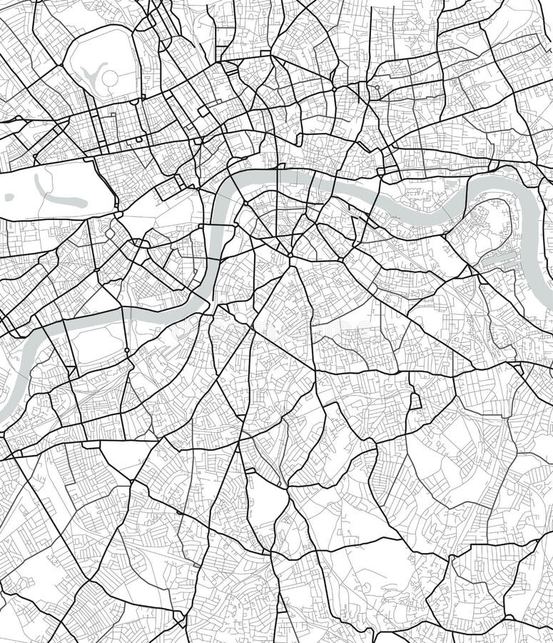 Vector City Map of London in Black and White Stock Vector ...
