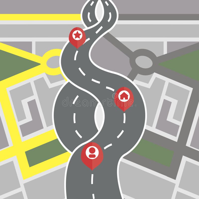 City map markers stock vector. Illustration of direction - 133355772