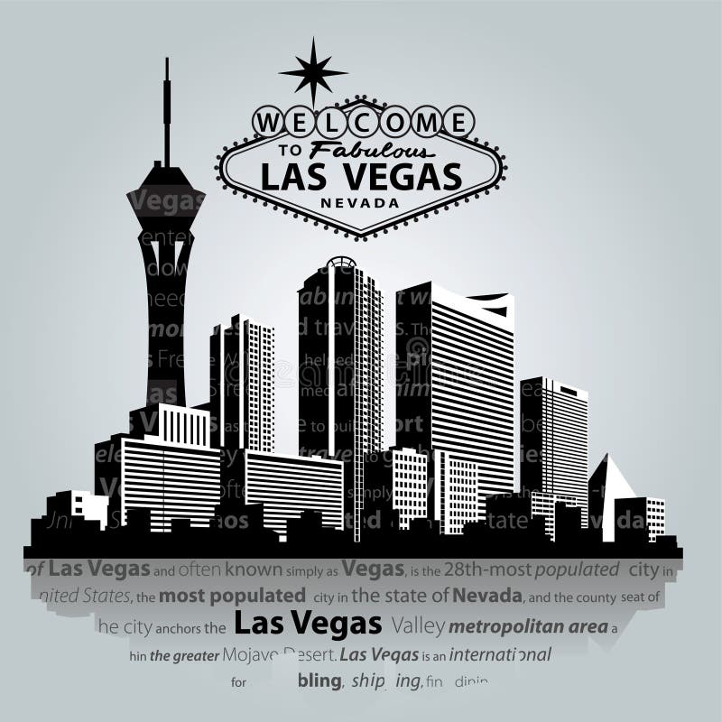 Las Vegas Skyline Silhouette Stock Vector - Illustration of element ...