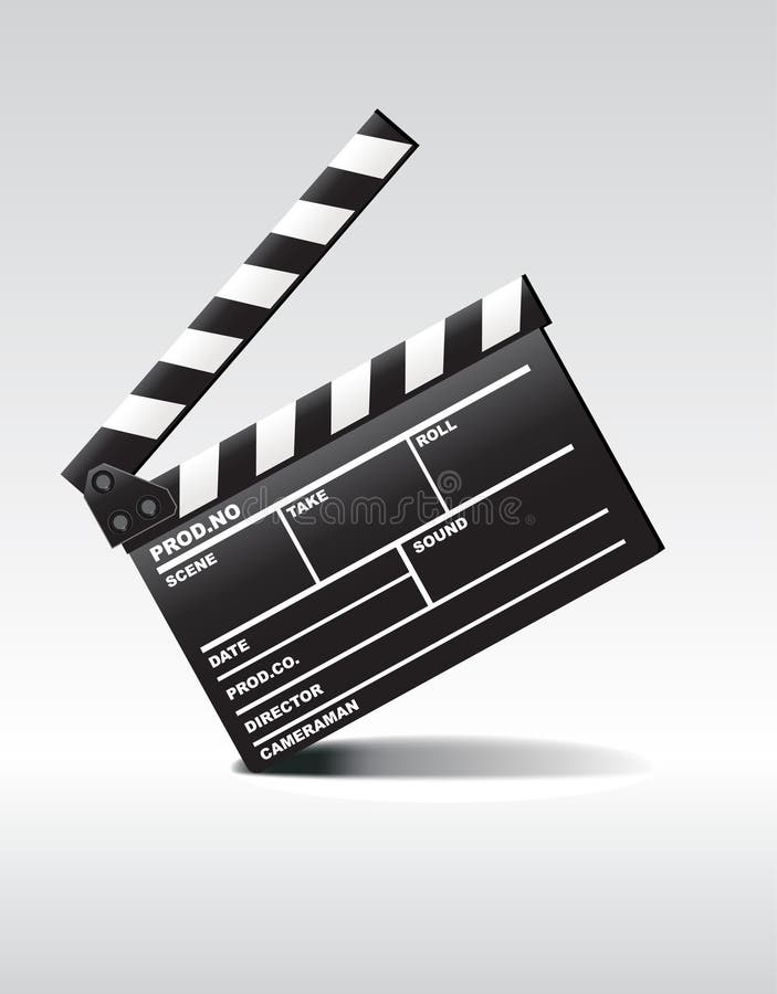 Hand Drawn Movie Clapperboard Icon. Film Set Clapper for Cinema ...