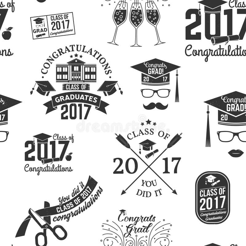 Vector Class of 2017 Badge. Stock Vector - Illustration of grad, badge ...