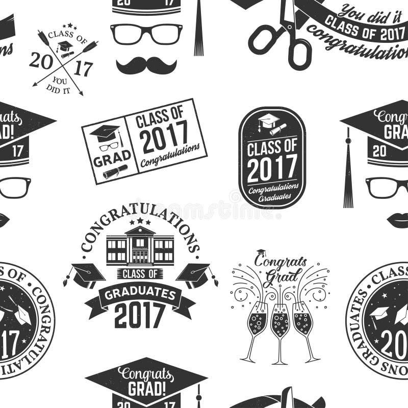 Vector Class of 2017 Badge. Stock Vector - Illustration of graduation ...