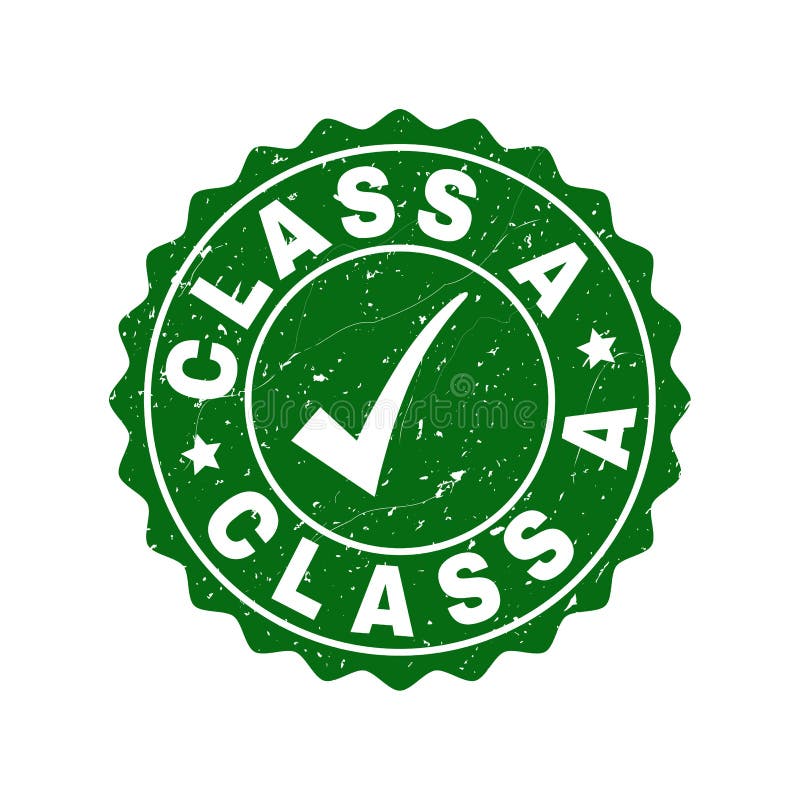 Class a Grunge Stamp with Tick Stock Vector - Illustration of overlay ...