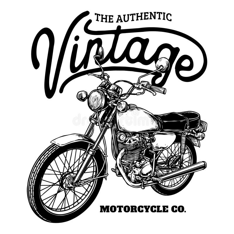 Classic Custom Motorcycle Logo Design Illustration Stock Vector ...