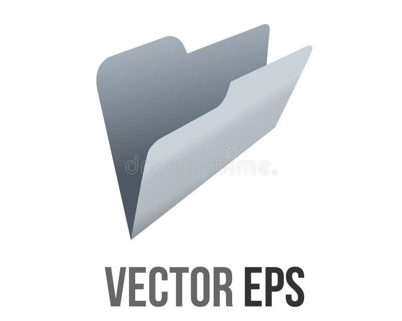 Vector Classic Gradient Grey Computer Empty File Folder Icon with ...