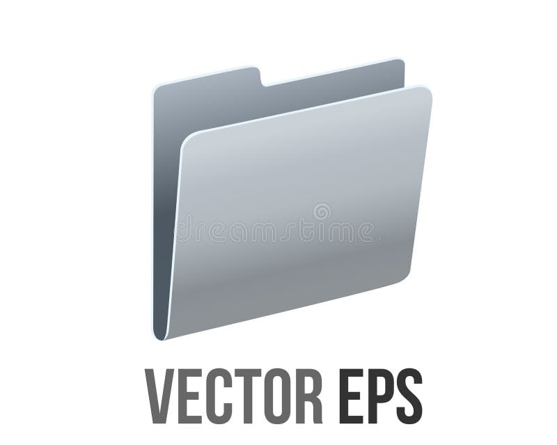 Vector Classic Gradient Grey Computer File Folder Icon with Document ...