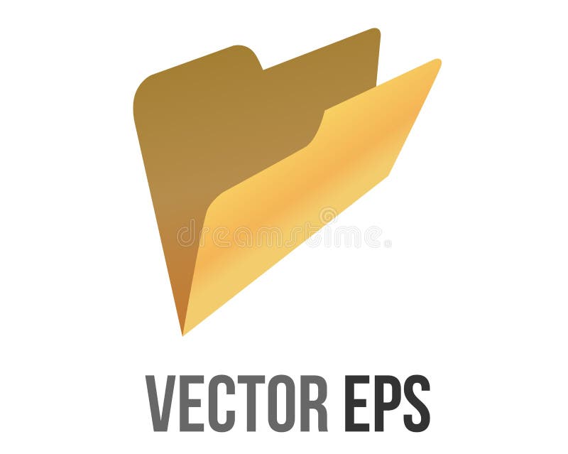 Vector Classic Gradient Yellow Computer Empty File Folder Icon with ...