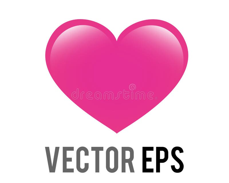 Vector Classic Love Plain Pink Glossy Heart Icon Stock Vector - Illustration of shape, cartoon ...