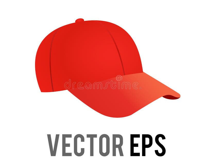 Vector Classic Red Baseball Sporty Billed Cap Icon Stock Vector ...