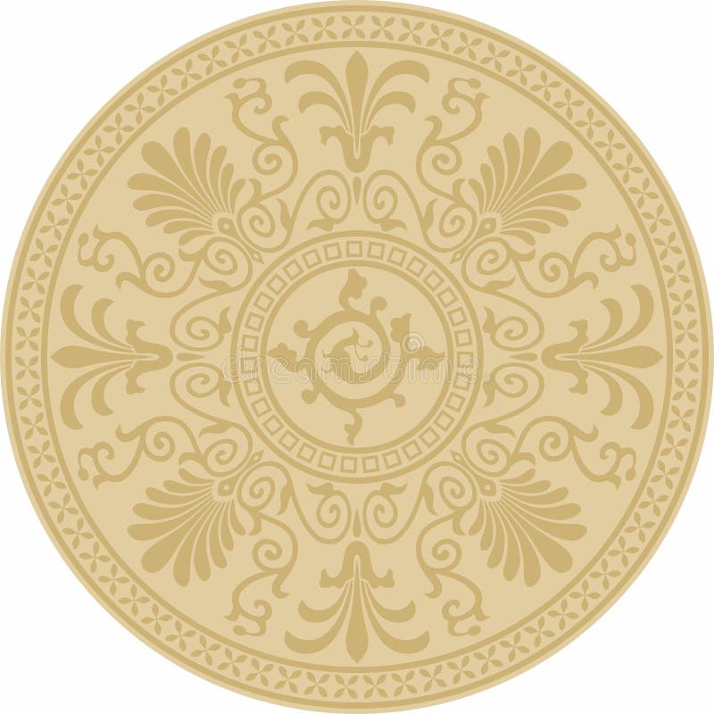 Vector Classic Round Ornament. Gold Pattern in a Circle Stock Vector ...
