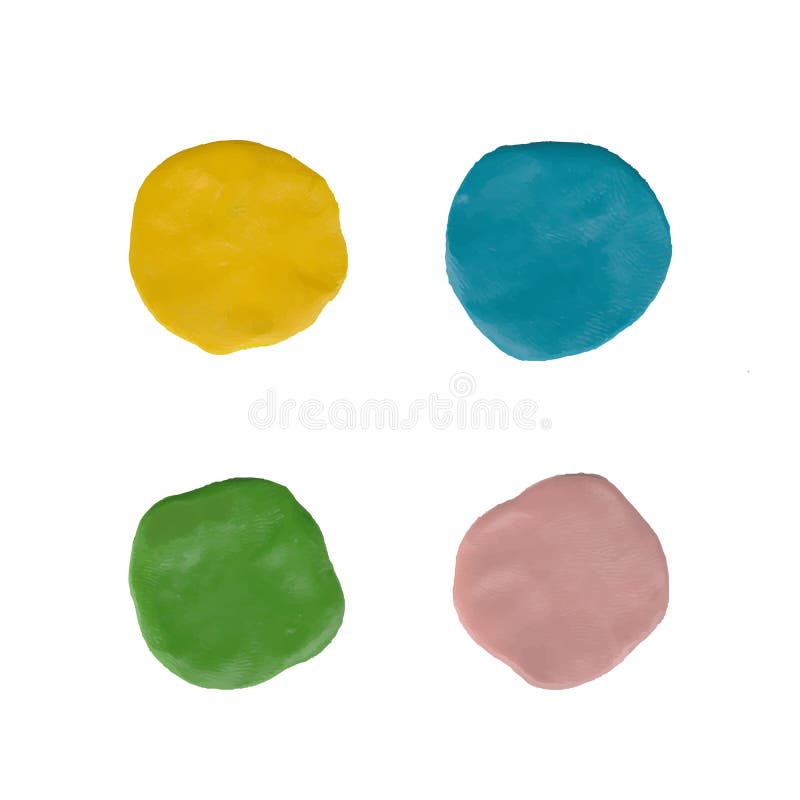 Vector Clay Circles. Colorful Plasticine Stains Stock Image - Image of ...