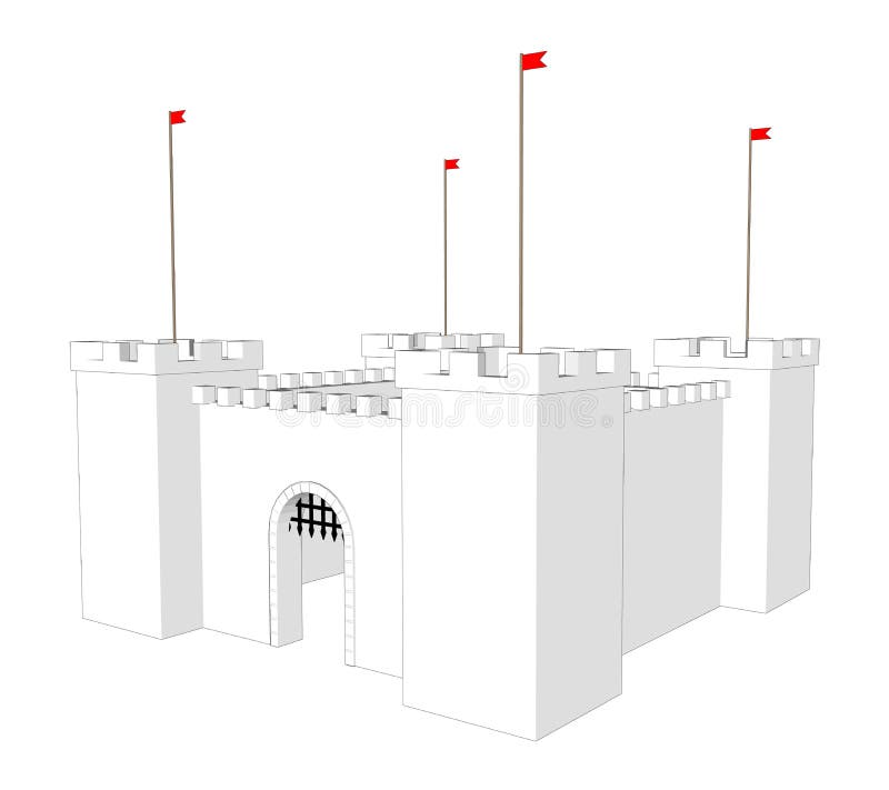 Vector Clean Castle on White Background Stock Vector - Illustration of ...