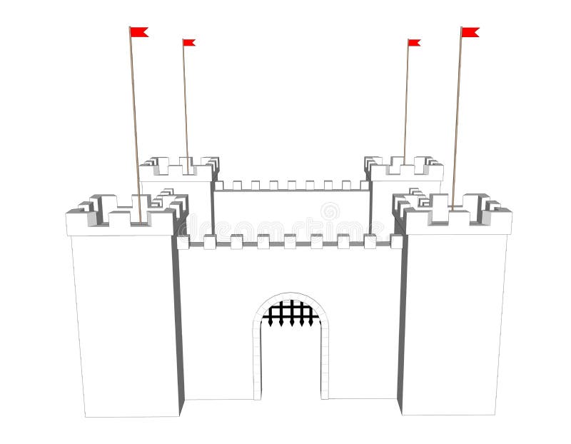 Vector Clean Castle on White Background Stock Vector - Illustration of ...