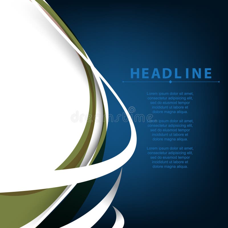 Vector Clean Wave Bent Lines Elements on Blue and White Business ...