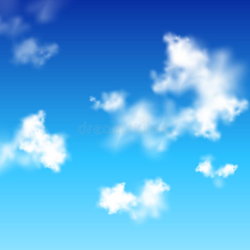 Vector Clear Blue Sky with White Clouds Stock Illustration ...