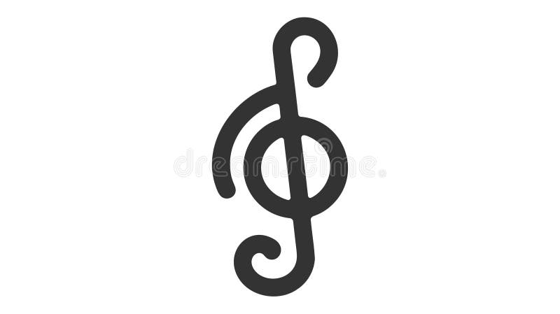 Vector Clef Musical Note Icon on White Background Stock Illustration ...