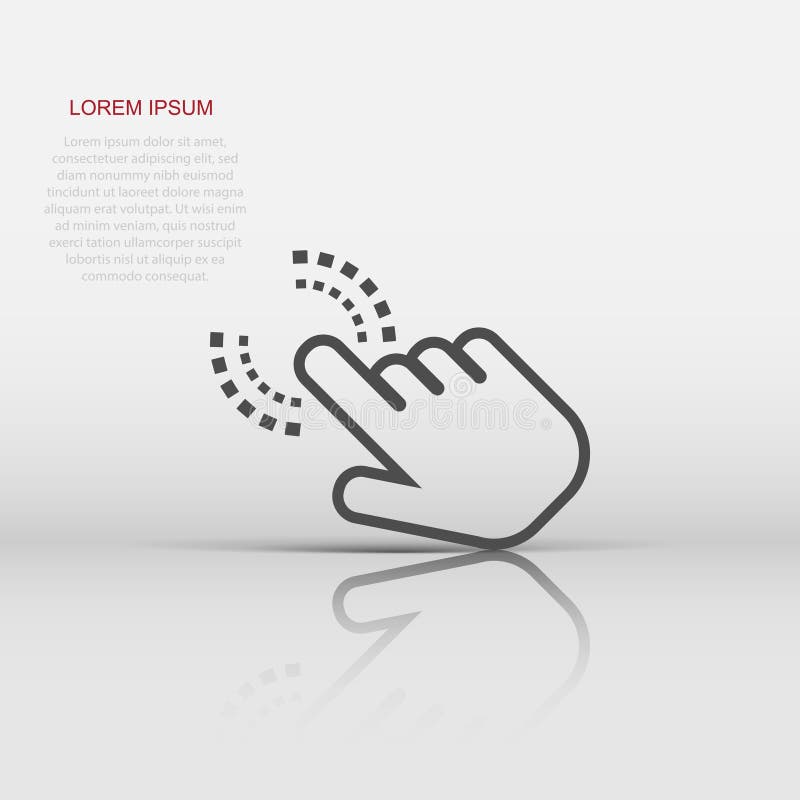 Vector Click Hand Icon in Flat Style. Cursor Finger Sign Illustration ...