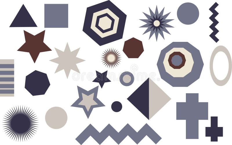 Vector Clip Art Abstract Static Figures on White Isolated Background ...