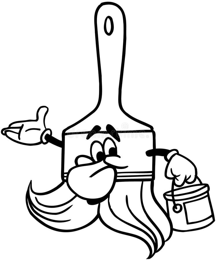 Vector Clipart De La Historieta De La Brocha Ilustración del Vector ...