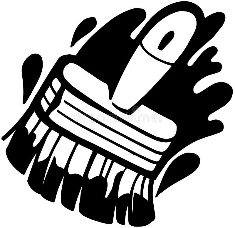 Vector Clipart De La Historieta De La Brocha Ilustración del Vector ...