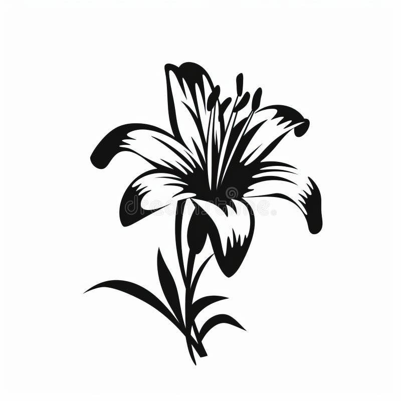 Lily Silhouette Flower Symbol: Minimalistic Vector Icon Stock ...