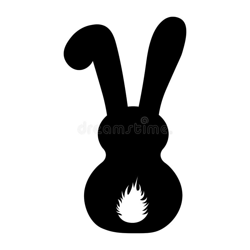 Vector Clipart of the Sitting Rabbit. View from the Back. EPS10 Stock ...