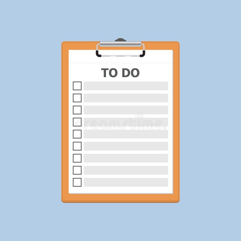 Vector Clipboard with Empty To Do List. Stock Vector - Illustration of ...