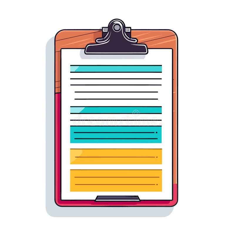 Vector of a Clipboard with a Paper Clip Attached Stock Vector ...