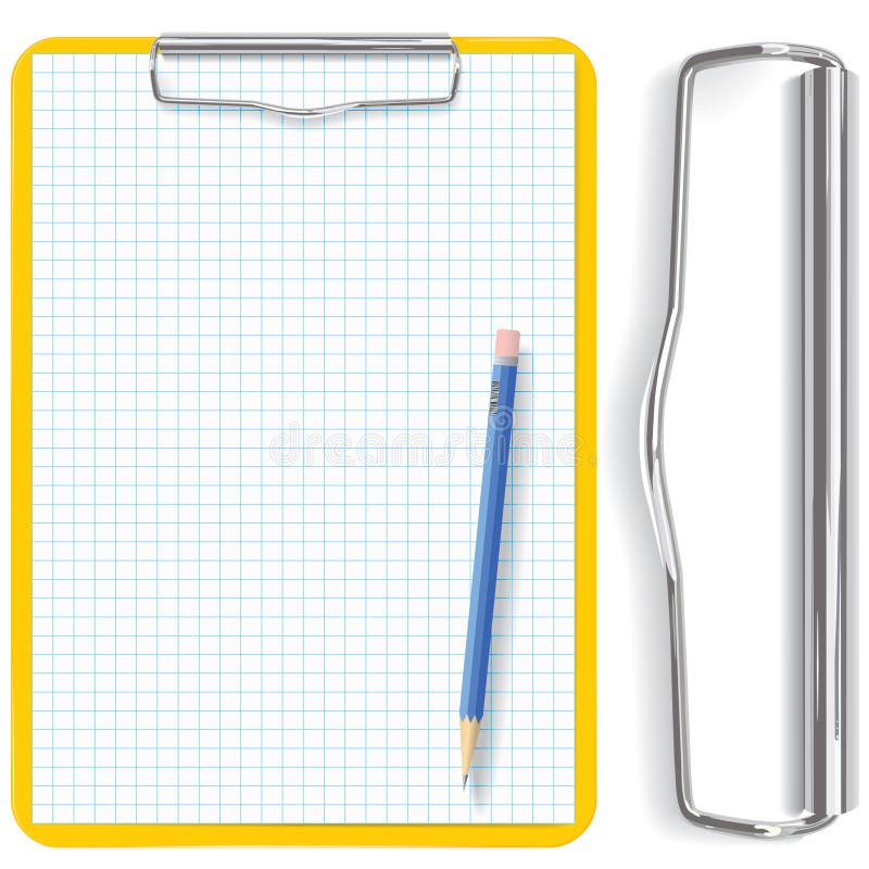 Vector Clipboard, Pencil and Paper Sheet Stock Vector - Illustration of ...