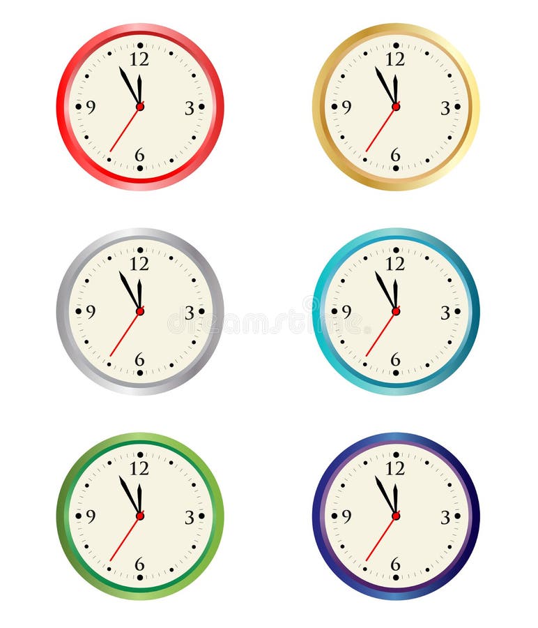 Vector clock collection stock vector. Illustration of clocks - 23681148