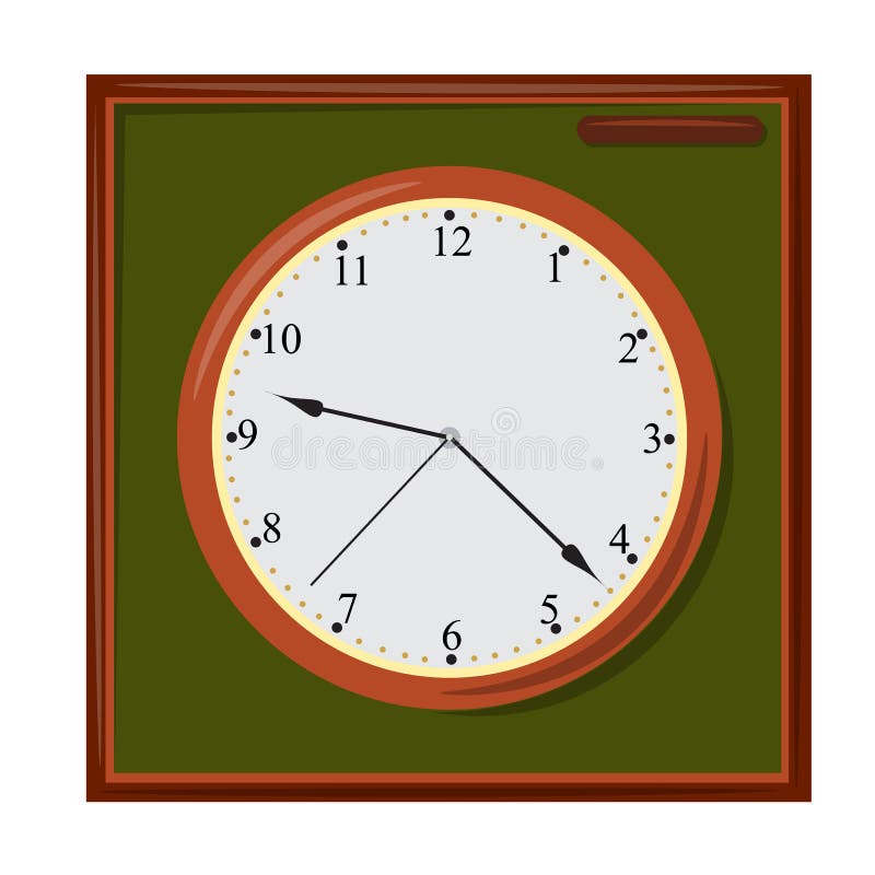 Vector Clock with a Dial in a Square Frame. Stock Illustration ...