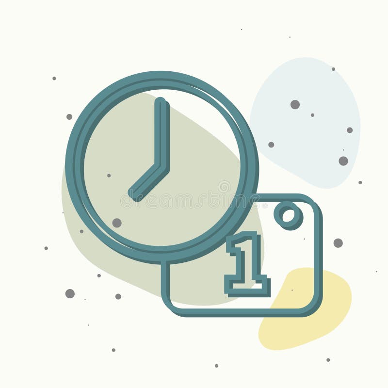 Vector Clock Icon and Calendar. Time Management Icon on Multicolored ...