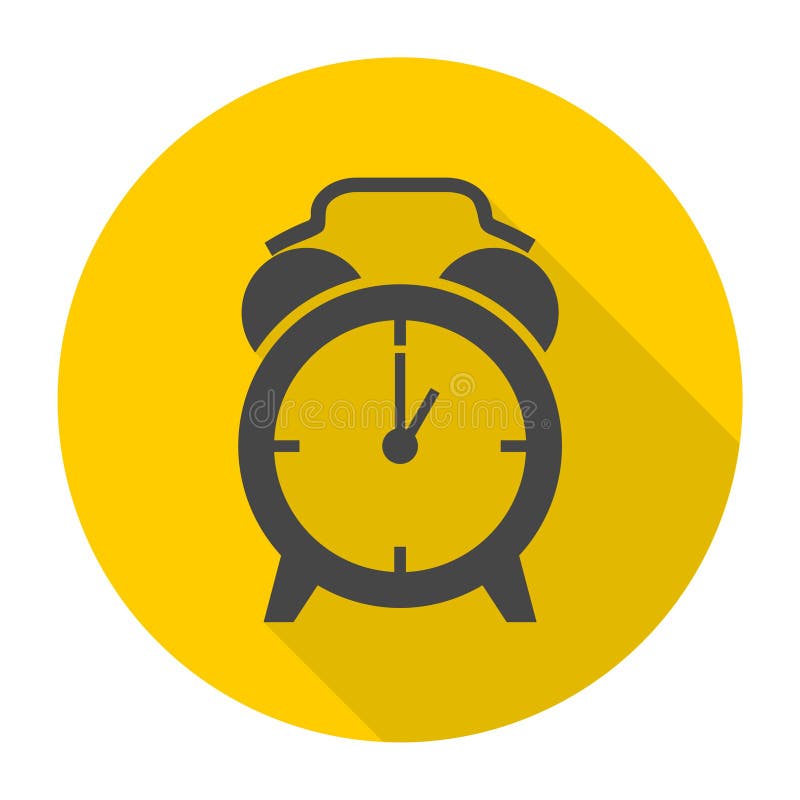 Vector Clock Icon with Long Shadow Stock Vector - Illustration of hour ...