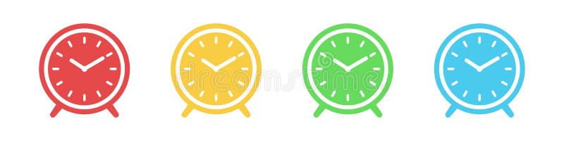 Vector Clock Icon Set. Clock Symbols Stock Illustration - Illustration ...