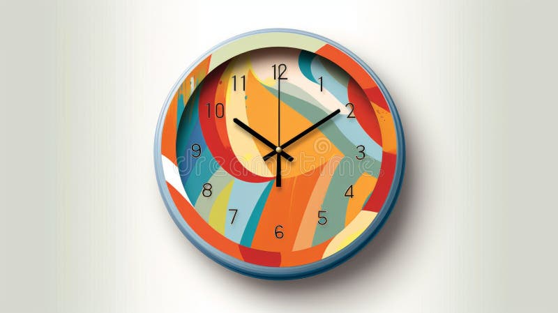 Vector Clock Illustration for Modern Wall Art Stock Illustration - Illustration of boasts ...