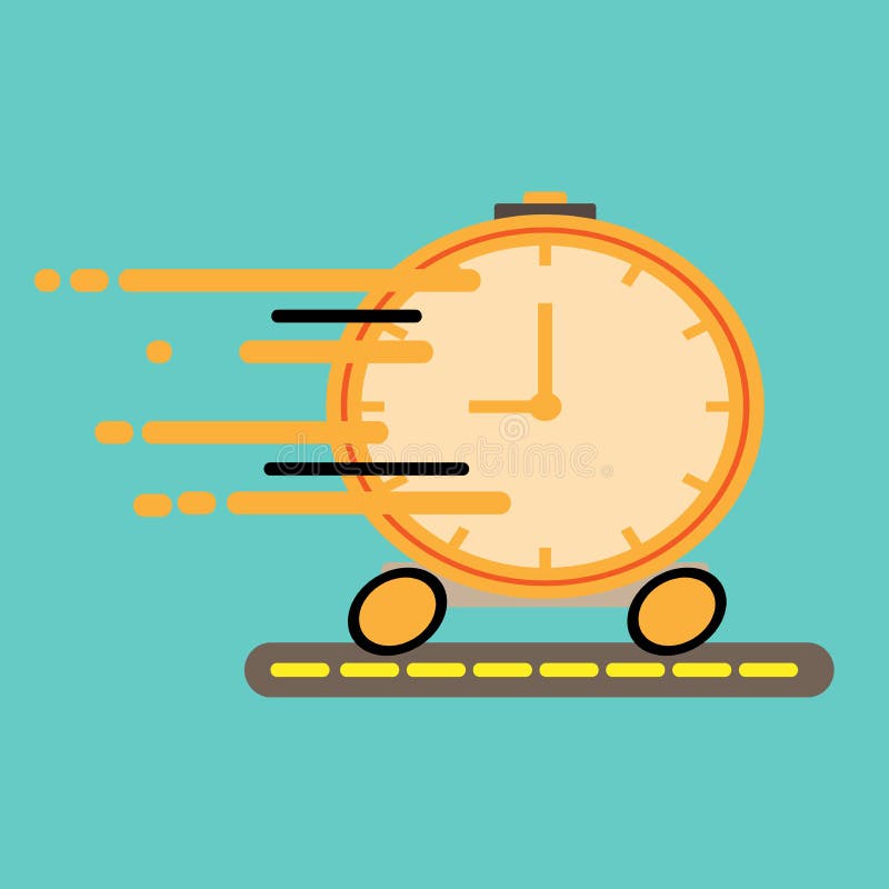 Clock moves and rush time stock vector. Illustration of management ...