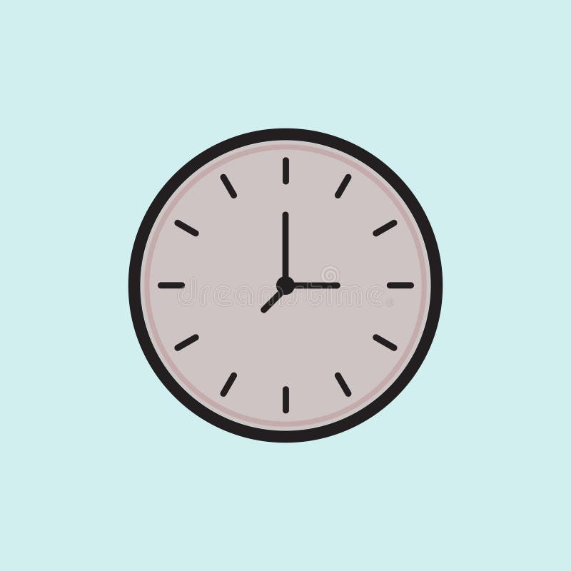 Vector Clock and Time Flat Vector Illustration. Stock Vector ...