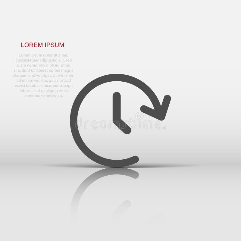 Vector Clock Time Icon in Flat Style. Timer 24 Hours Sign Illustration ...