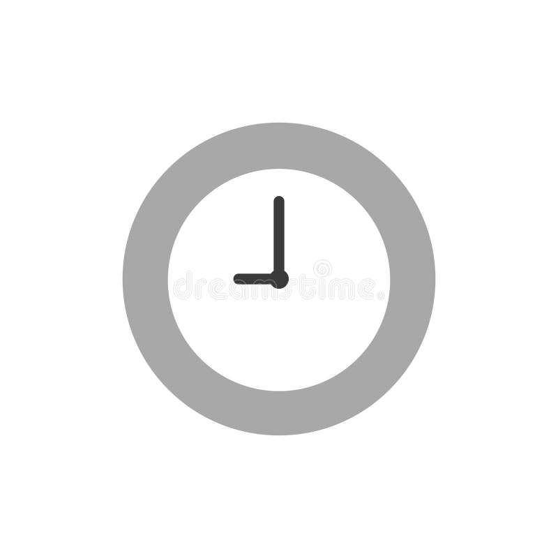 Vector Clock Time Icon on White with Flat Design Style Stock Vector ...