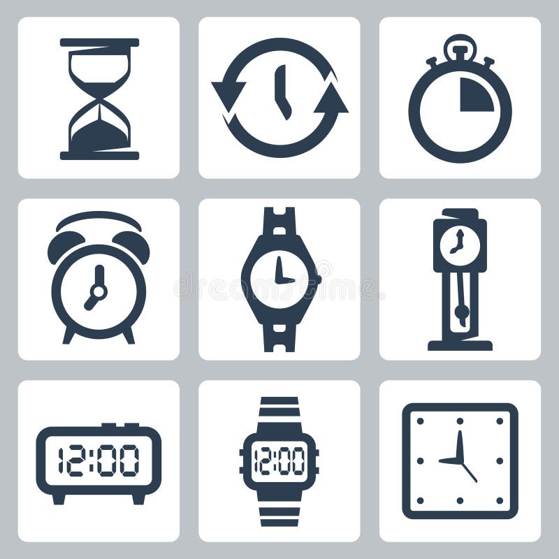 Countdown Timer Icon Set. Time Sequence Run Stock Vector - Illustration ...