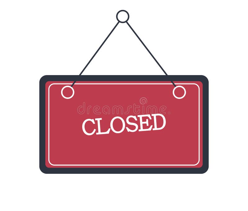 Vector Closed Sign. Label with Text in Flat Style Stock Vector ...