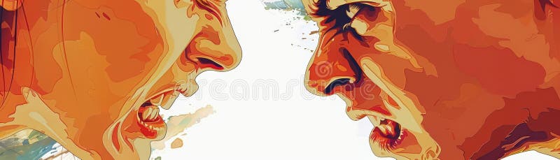 Vector Closeup Emphasizing Angry Facial Details while Whispering about ...