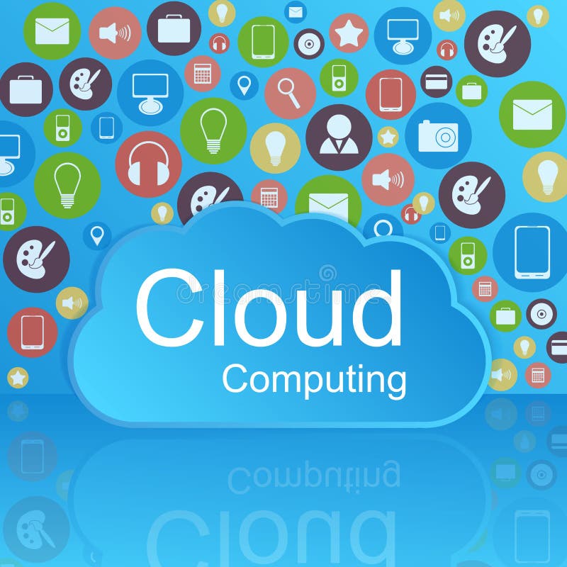 Vector Cloud Computing Concept. Modern Design Temp Stock Vector - Illustration of email, message ...