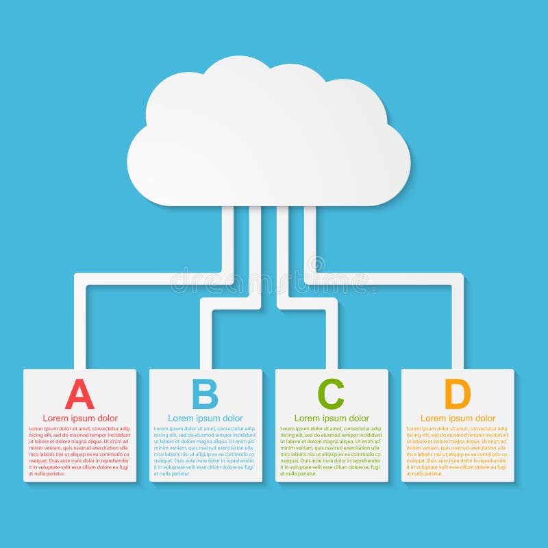 Vector Cloud Computing Concept. Modern Design Temp Stock Vector - Illustration of email, message ...